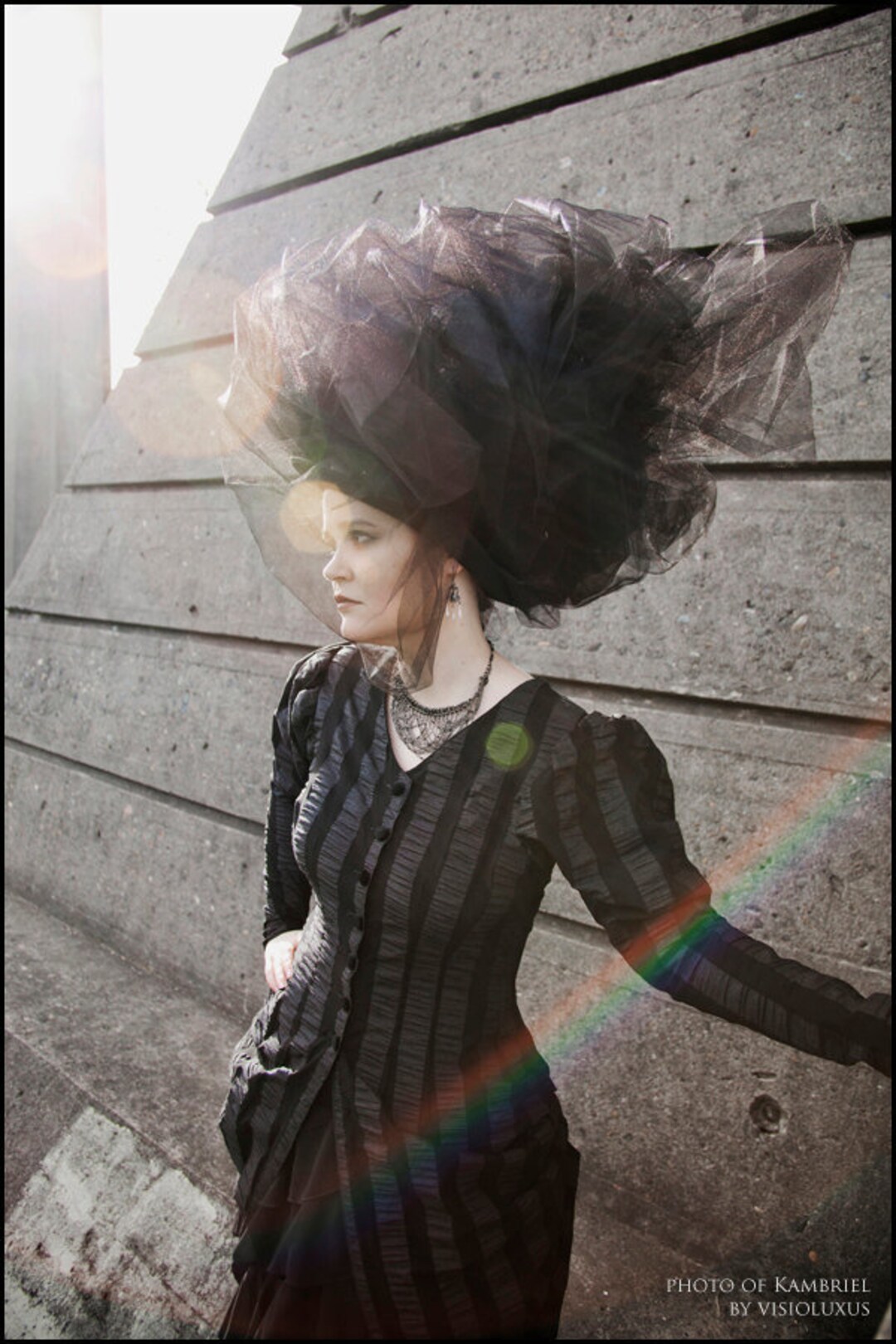 Kambriel Gothic Black Striped Cabaret Noir Bustle Jacket - Brand New ...