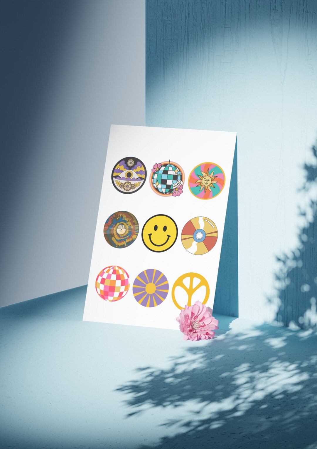 Hippie Circle Art Digital Collage. - Etsy