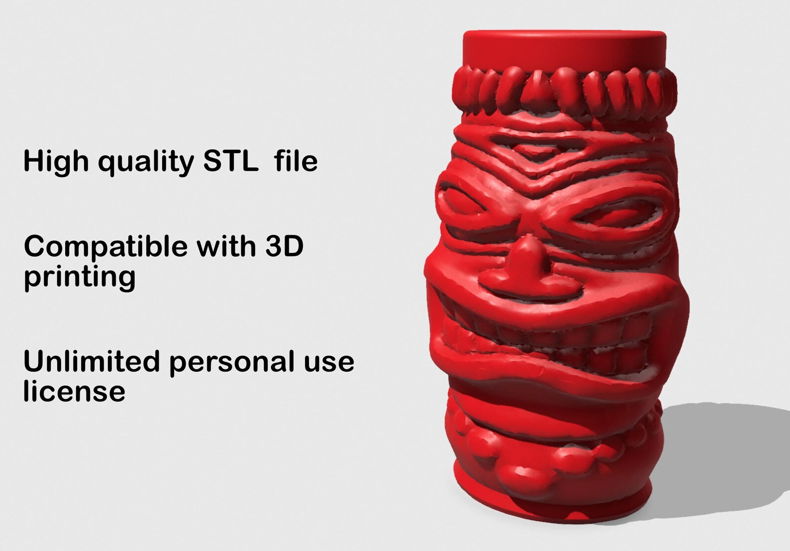 Tiki Man Handle STL File | Ninja Slushie | 3D Print | Hawaiian | Tiki ...