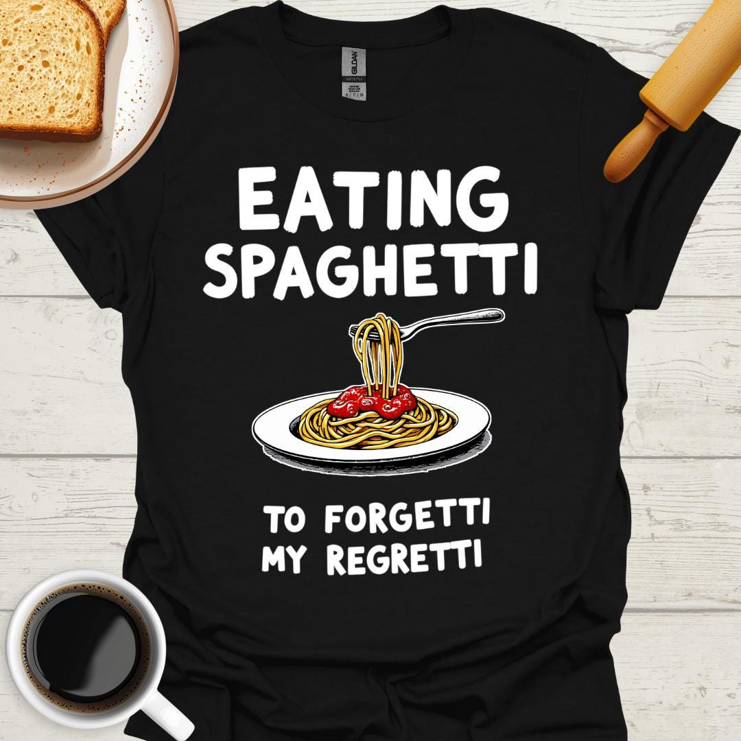 Eating Spaghetti to Forgetti My Regretti Unisex Softstyle Shirt, Funny ...