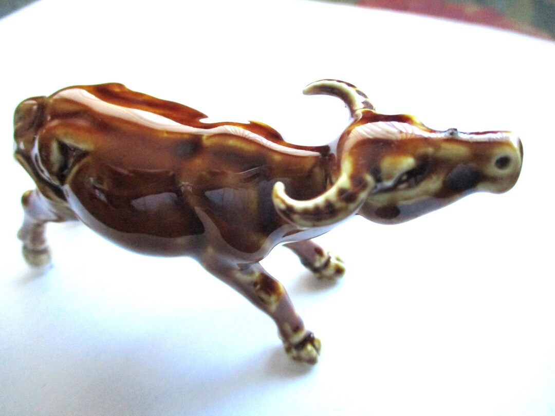 Vintage Ceramic Water Buffalo Figurine. Collectible. Terrarium Item ...
