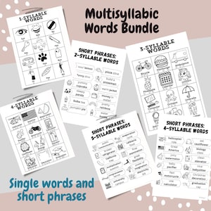 Articulation Multisyllabic Words List, Phono Activity Bundle, Summer ...