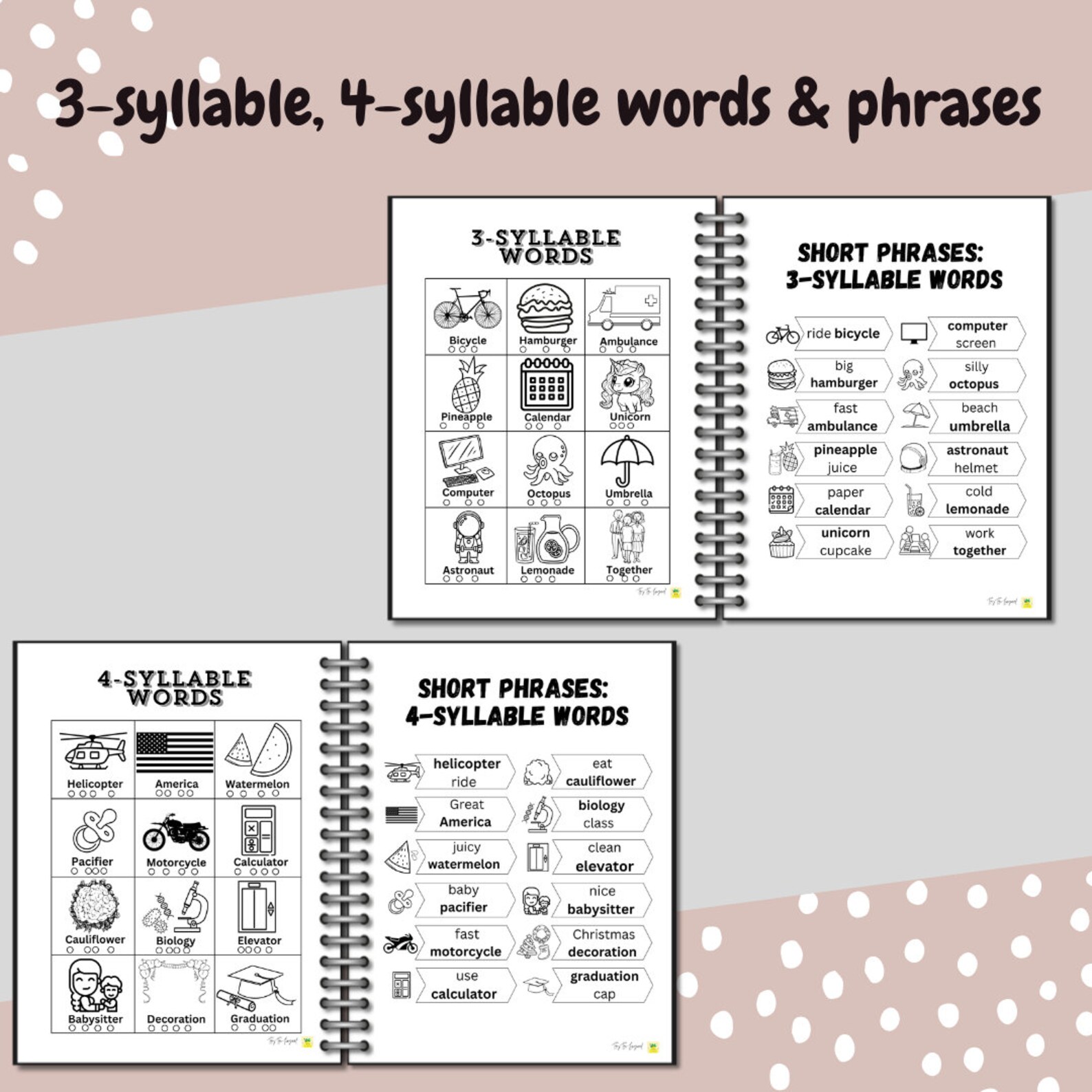 Articulation Multisyllabic Words List, Phono Activity Bundle, Summer ...