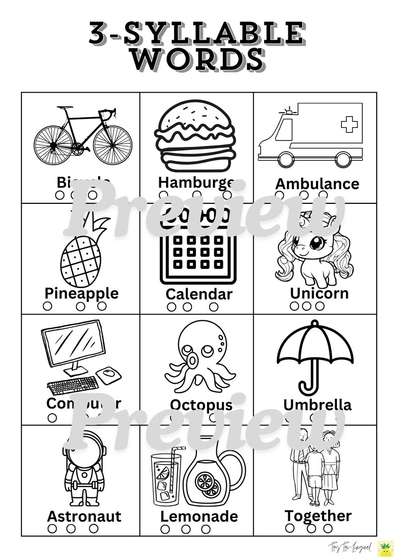 Articulation Multisyllabic Words List, Phono Activity Bundle, Summer ...