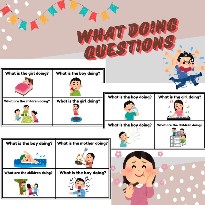 Answering WH Questions: What Doing Questions W/ Visual Cues & Sentence ...