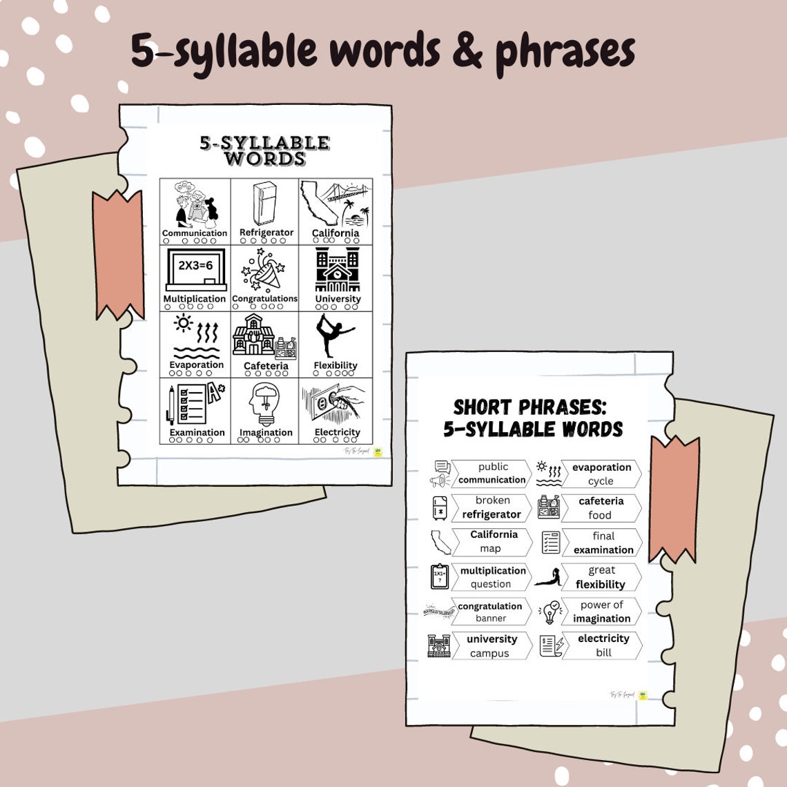 Articulation Multisyllabic Words List, Phono Activity Bundle, Summer ...