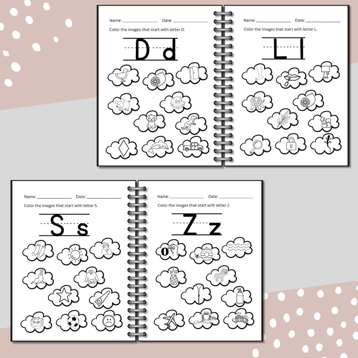 No Prep Printable Beginning Sounds, Alphabet, Letter, Sounds, Phonics ...