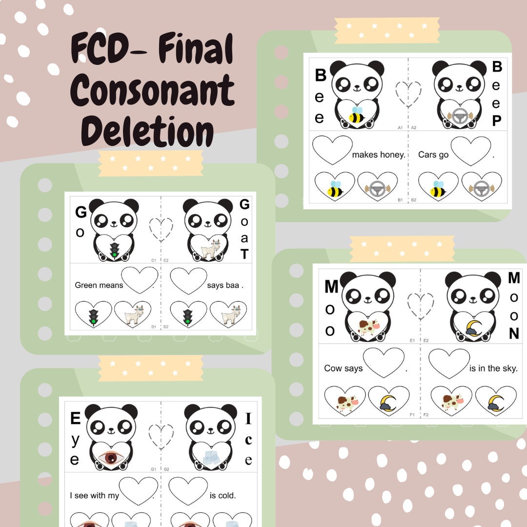 Panda Printable Articulation and Phonology Minimal Pairs, Phonological ...
