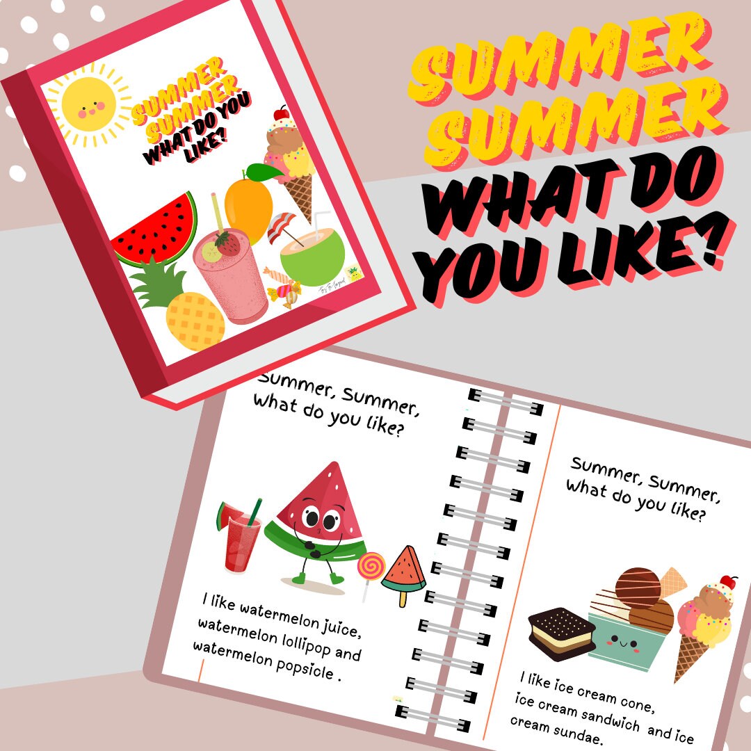 Summer Summer, What Do You Like Printable Emergent Reader, Mini Book ...
