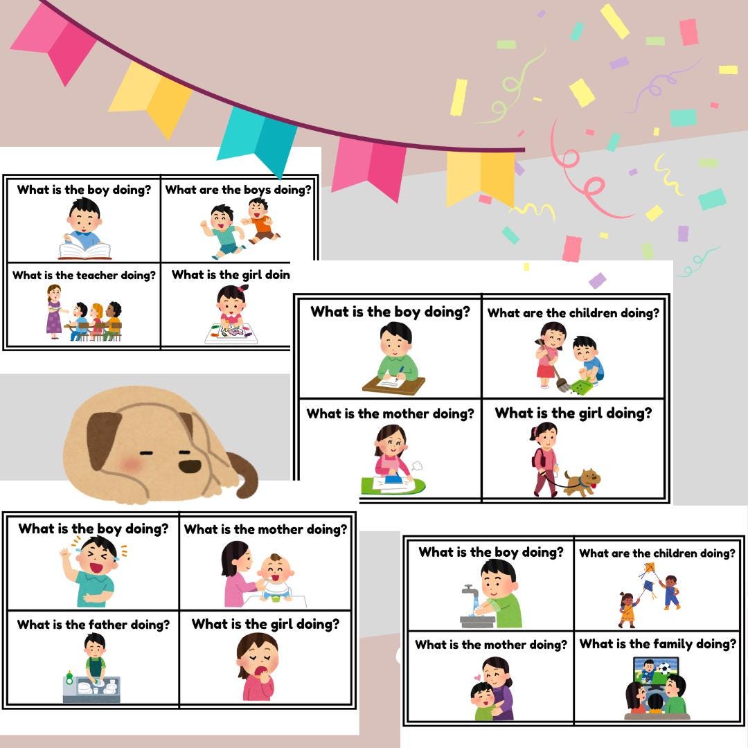 Answering WH Questions: What Doing Questions W/ Visual Cues & Sentence ...