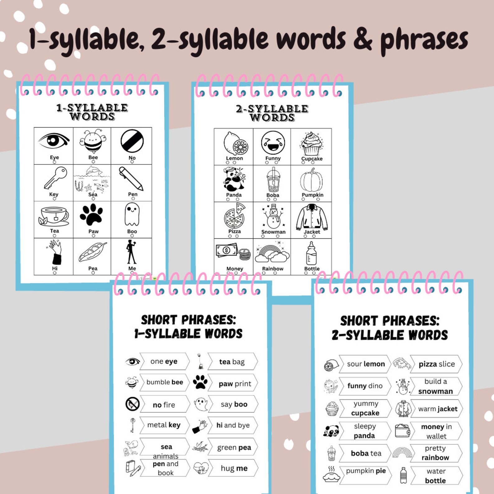 Articulation Multisyllabic Words List, Phono Activity Bundle, Summer ...