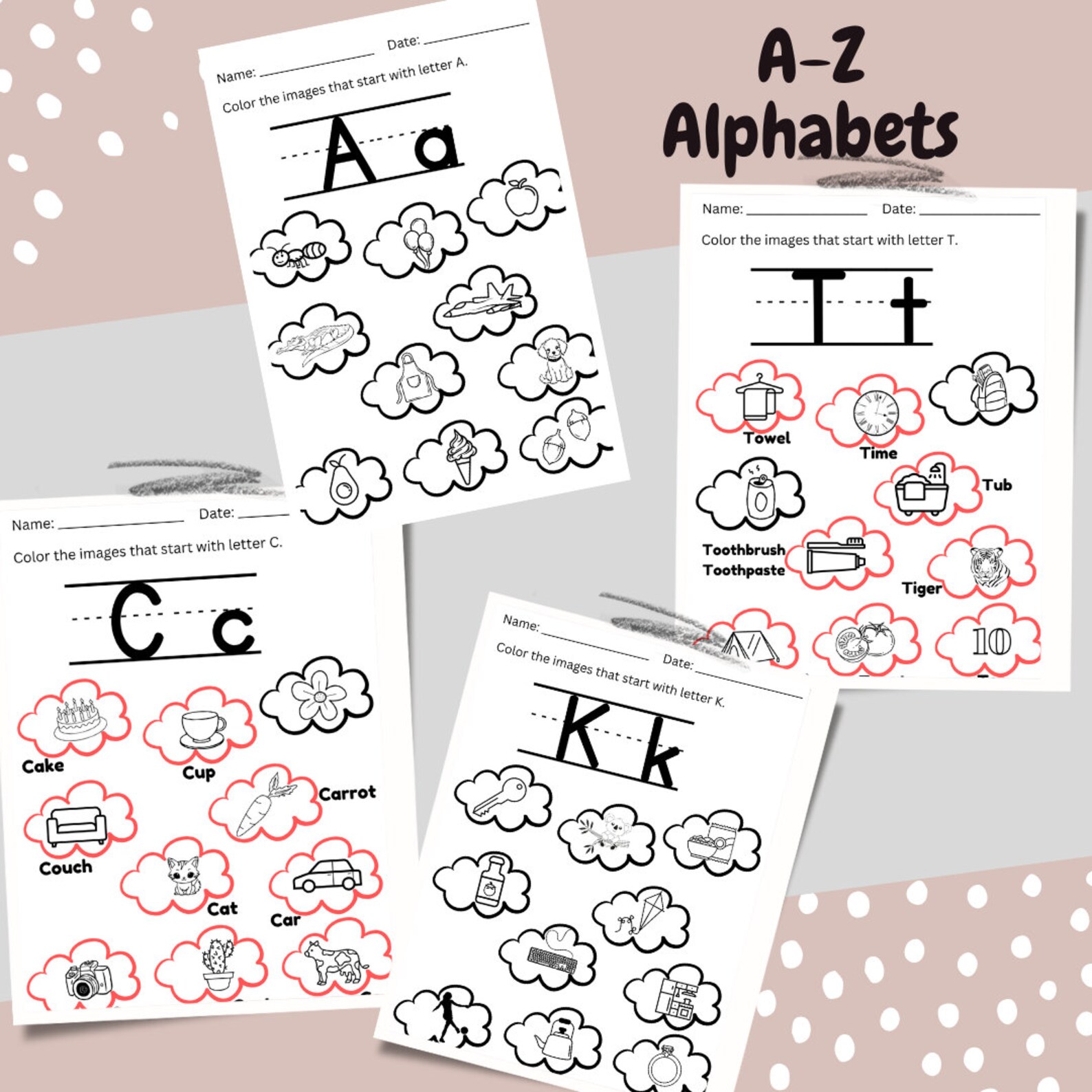 No Prep Printable Beginning Sounds, Alphabet, Letter, Sounds, Phonics ...