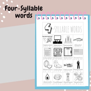Printable Multisyllabic Words List, Coloring Activity for Preschoolers ...