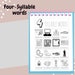 Printable Multisyllabic Words List, Coloring Activity for Preschoolers ...