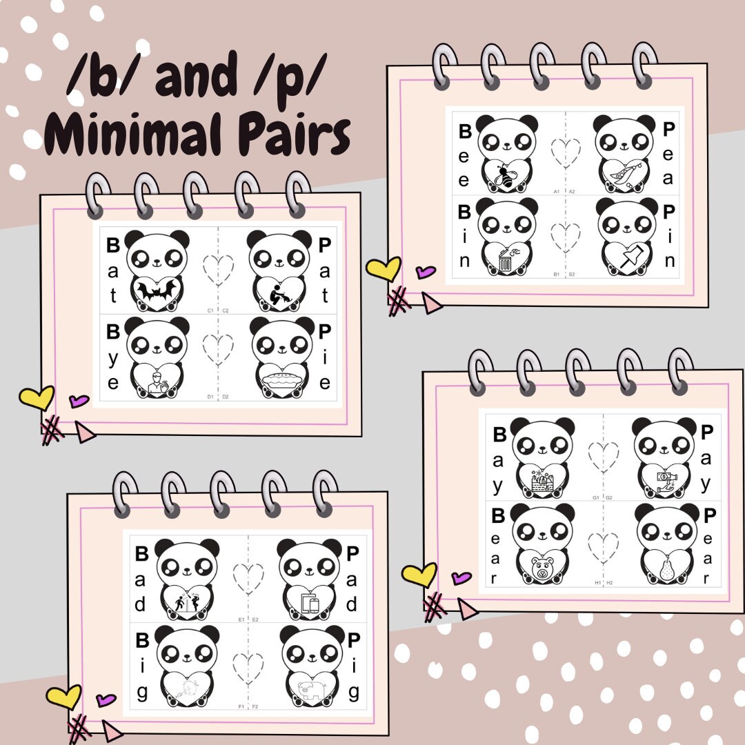 Panda Printable Articulation and Phonology Minimal Pairs, Phonological ...