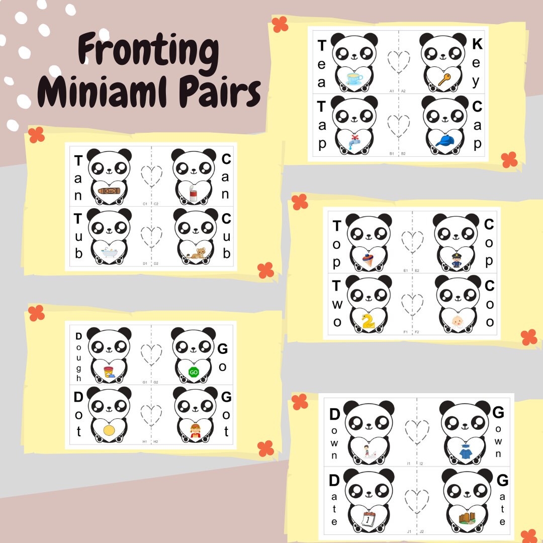 Panda Printable Articulation and Phonology Minimal Pairs, Phonological ...