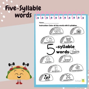 Taco Multisyllabic Words Phono Artic Worksheet, Articulation ...