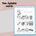 Printable Multisyllabic Words List, Coloring Activity for Preschoolers ...