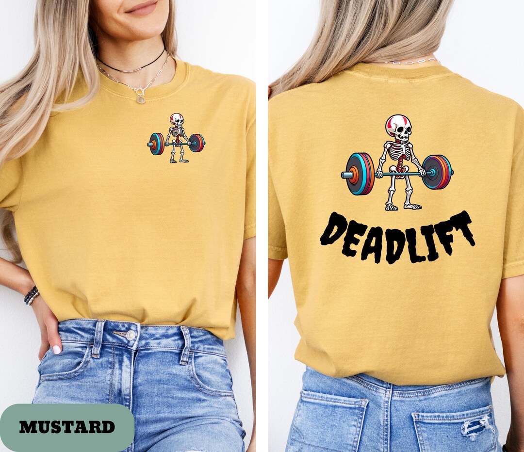 Comfort Colors® Skeleton Deadlift Tee, Halloween Workout Tee, Pump ...