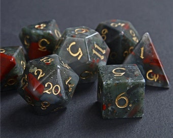 Malachite Dice Set Dnd Dungeons & Dragons Game RPG Gemstones Tabletop Game Dice Set - Etsy