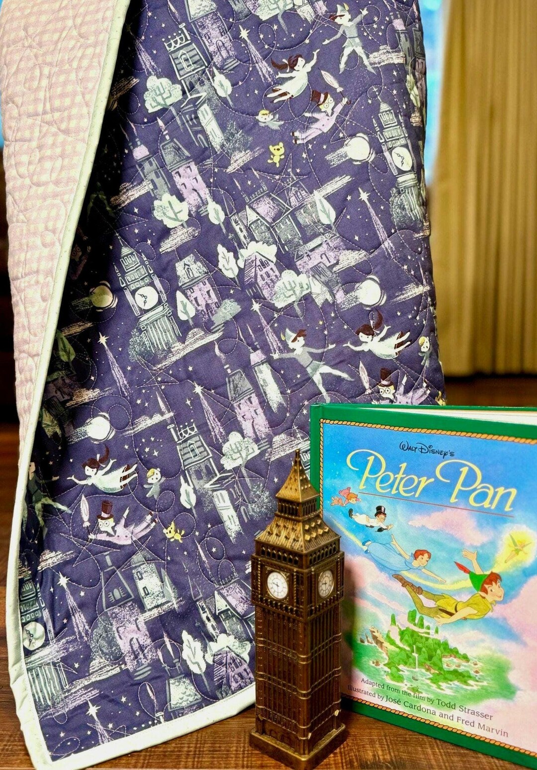 Neverland Peter Pan Periwinkle Handmade Cotton Reversible Wholecloth ...