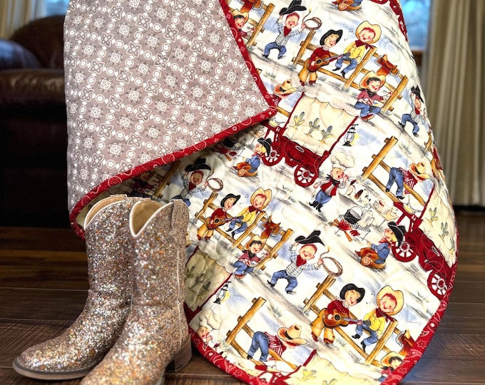 Western Cowboy Cowpoke Theme Handmade Soft Flannel Baby/toddler/lap ...