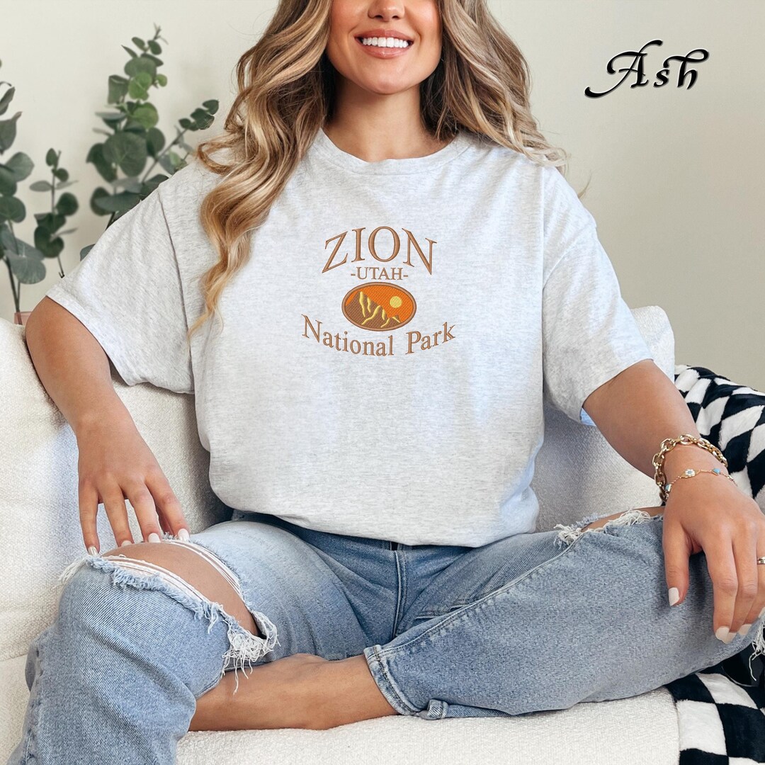 Embroidered Zion National Park T-shirt, Gift for Nature Lovers Tee ...