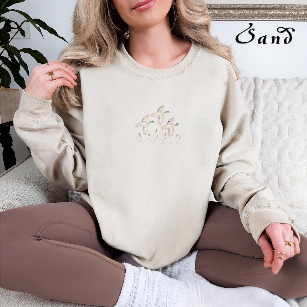 Embroidered Mallard Duck Sweater, Mallard Lover Sweater, Mallard Duck ...