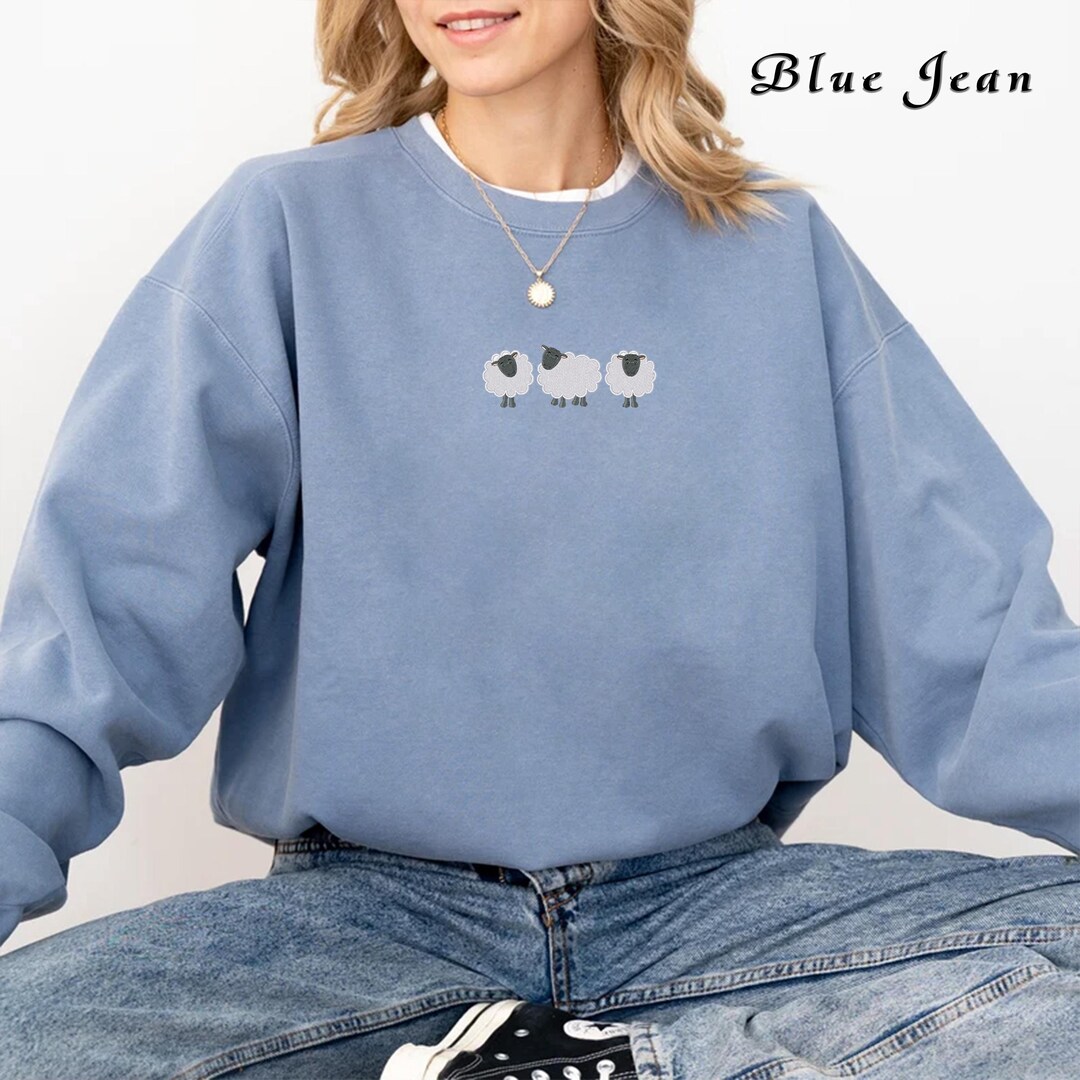 Embroidered Funny Sheep Sweatshirt, Sheep Farmer Gift, Sheep Crewneck ...