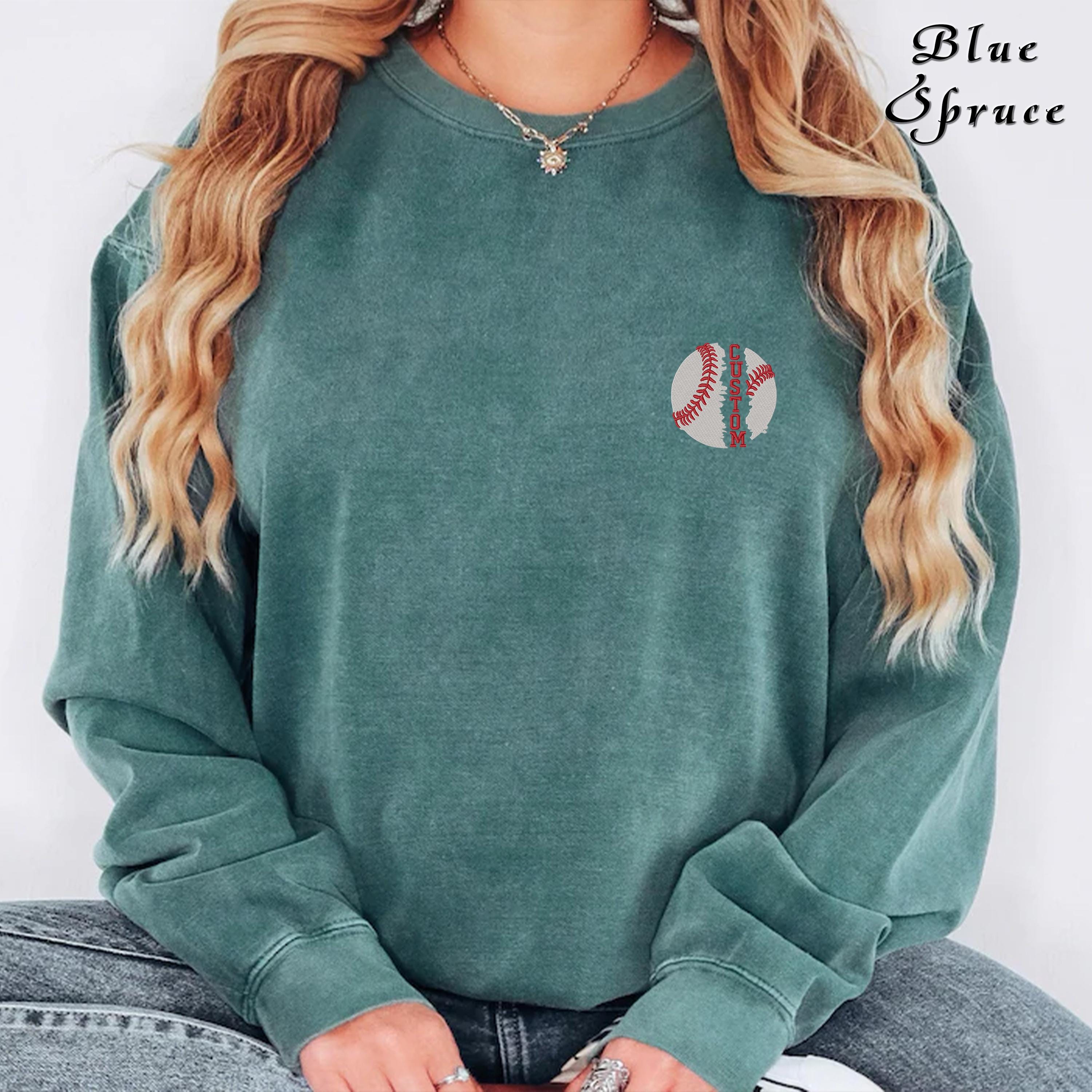 Embroidered Custom Baseball Fan Sweatshirt, Personalized Baseball ...