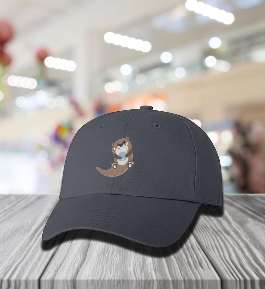 Embroidered Otter Baseball Hat, Awesome Funny Sea Otter Cap, Wildlife ...