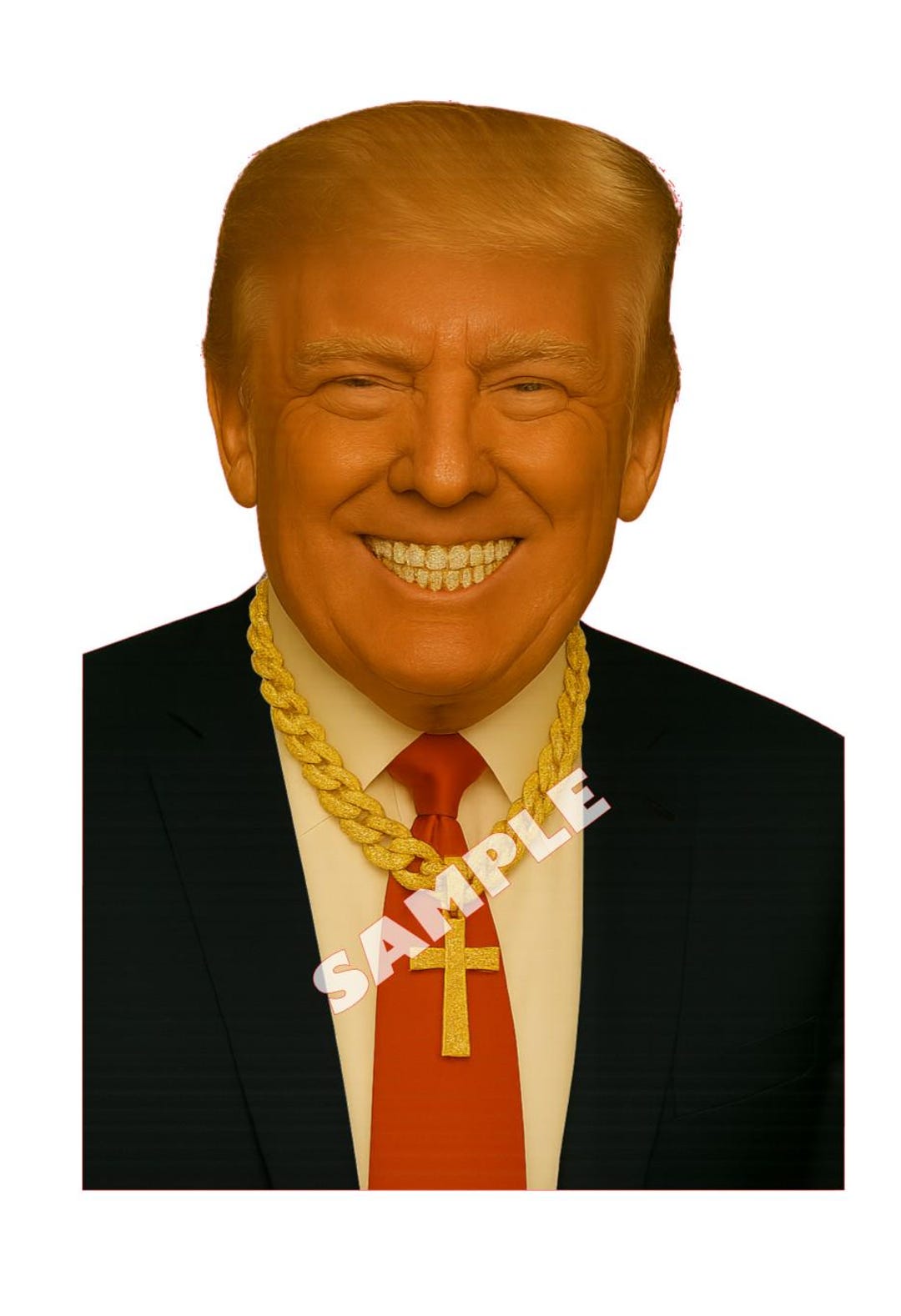 ORIGINAL Trump With Grill & Cross in Silver and Gold | Digital File ...