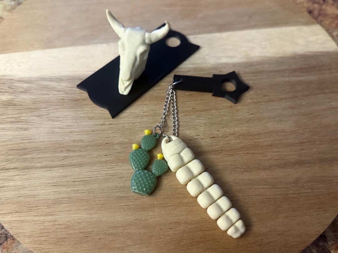 Western | Cow Skull Topper and Straw Charm | Rattler and Cactus ...