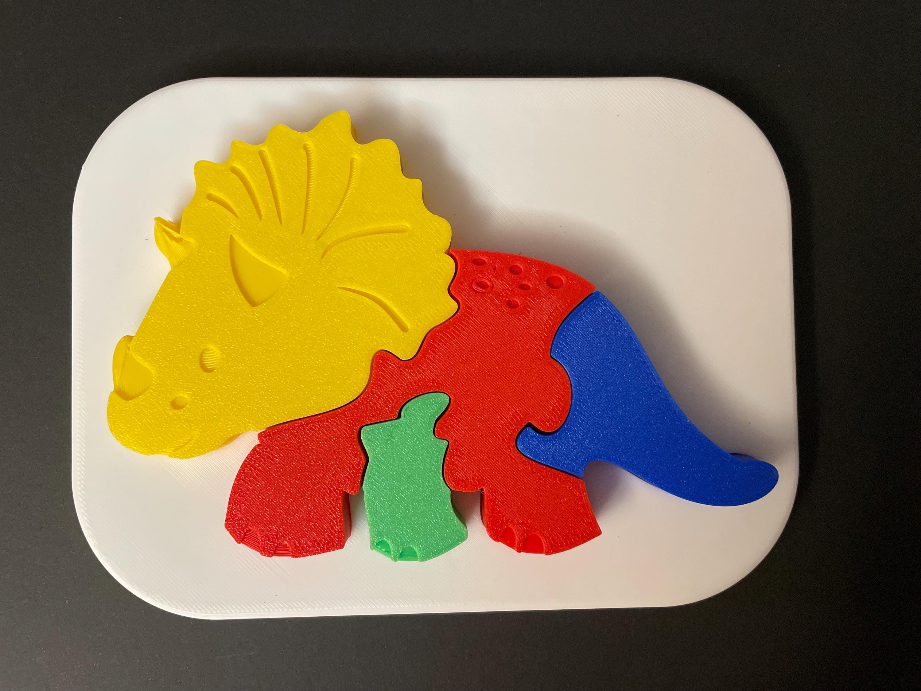 Dinosaur Puzzles Set of 4 Brontosaurus Pterodactyl Triceratops ...