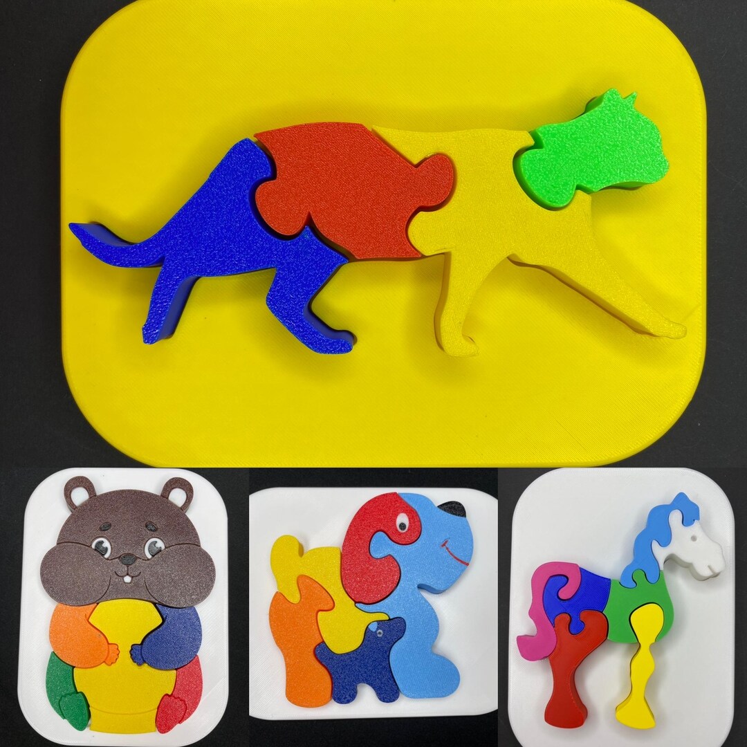 Pets Puzzles Set of 4 the Cat, the Dog, the Horse, and the Hamster ...