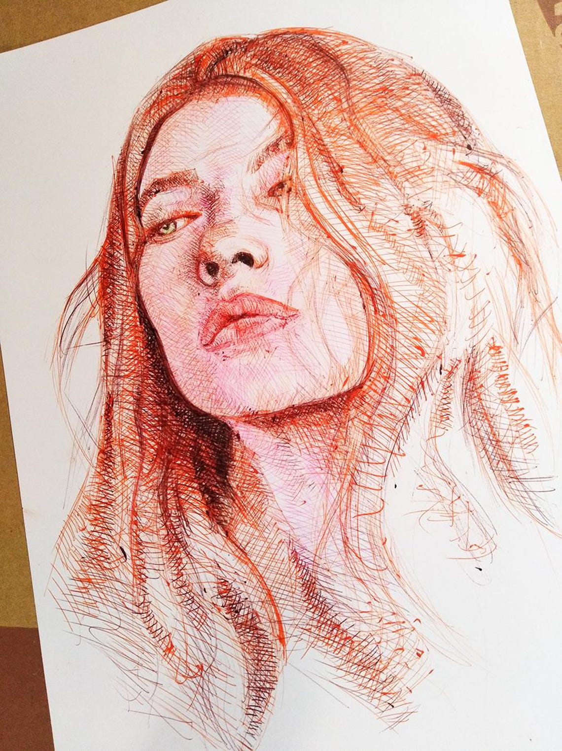 Pen Portrait, Custom Portrait Drawing, Hand-drawn Colored Pen Art ...