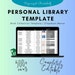 Personal Home Library Template | Book Tracker | Digital Tracker ...