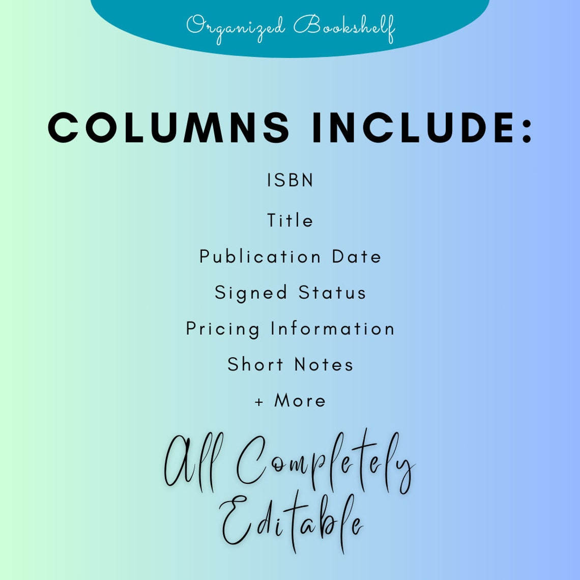 Personal Home Library Template | Book Tracker | Digital Tracker ...