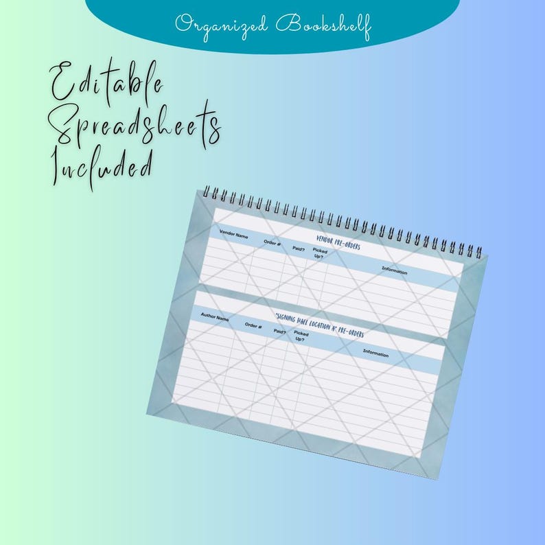 Book Convention Template | Convention Order Tracker | On-hand Reference ...