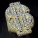 Men's Iced Out Dollar Sign Money Moissanite Ring 925 Silver VVS Diamond ...