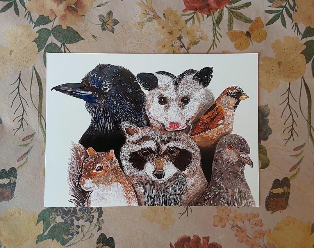 Backyard Animals Print, Cute Watercolor Wall Decor, Art Gift for Nature ...
