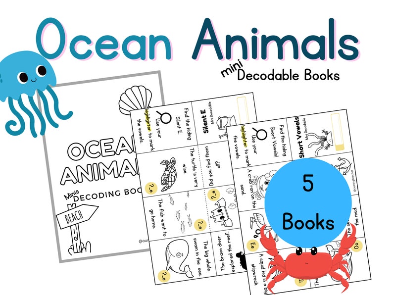 Ocean Animals Decodables With Teachers Guide - Etsy