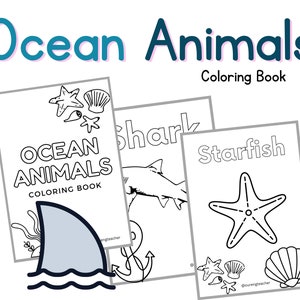 Ocean Animals Coloring Book - Etsy