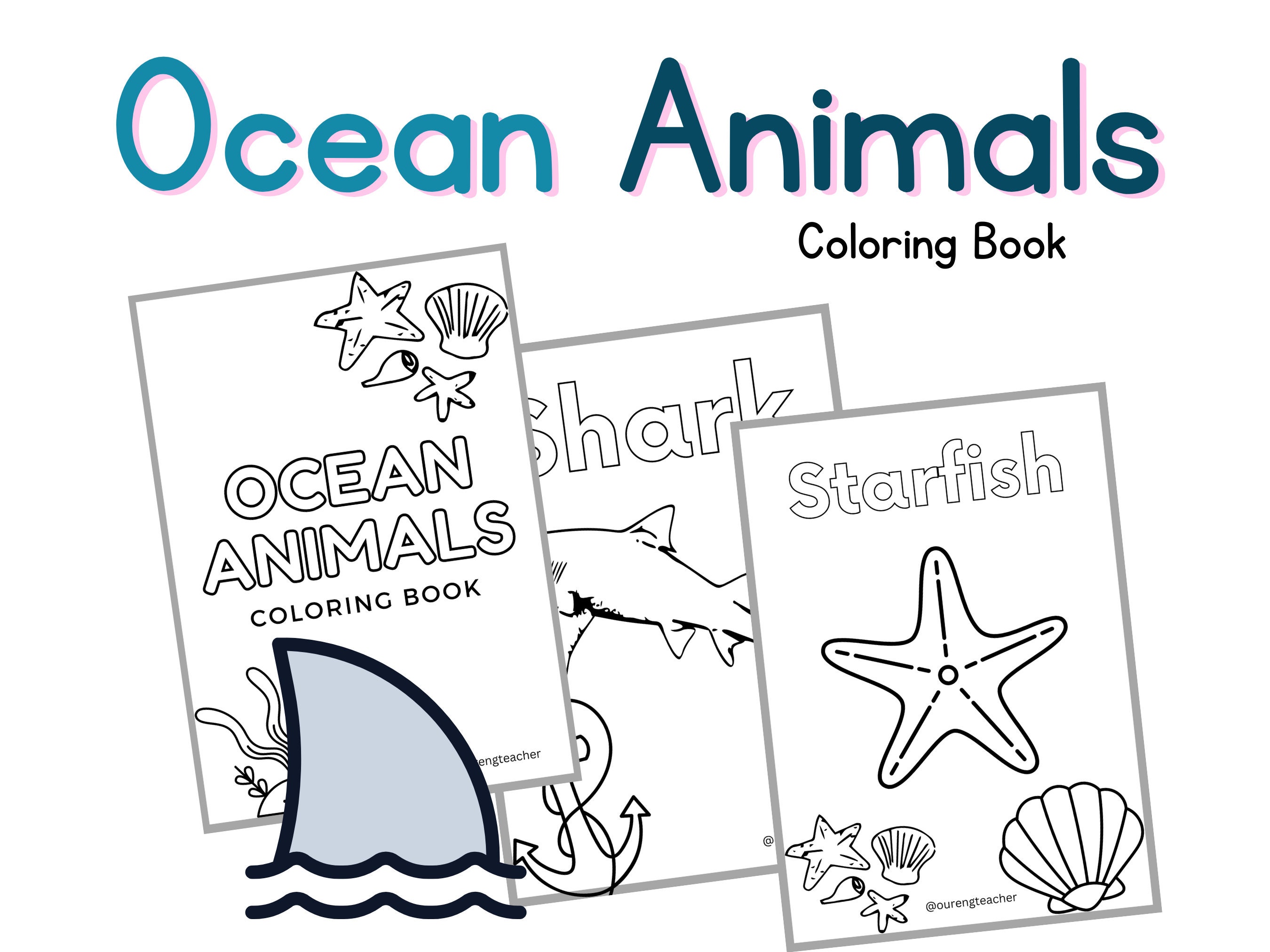 Ocean Animals Coloring Book - Etsy