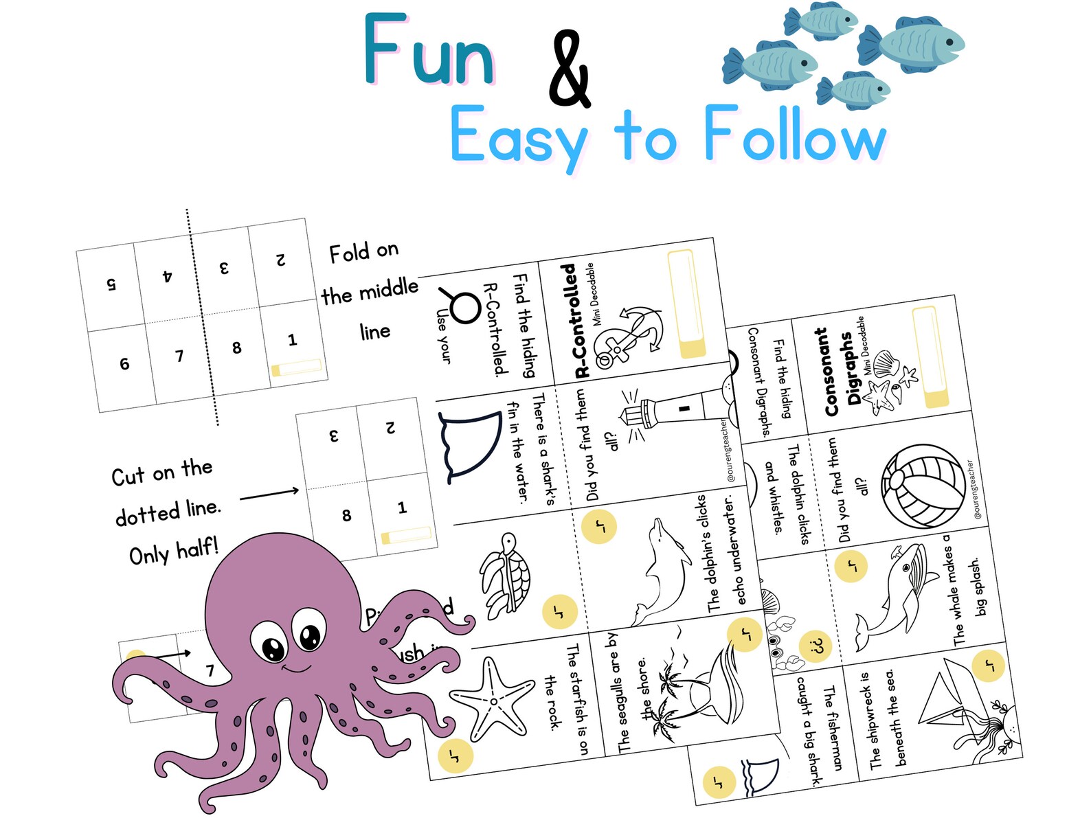 Ocean Animals Decodables With Teachers Guide - Etsy