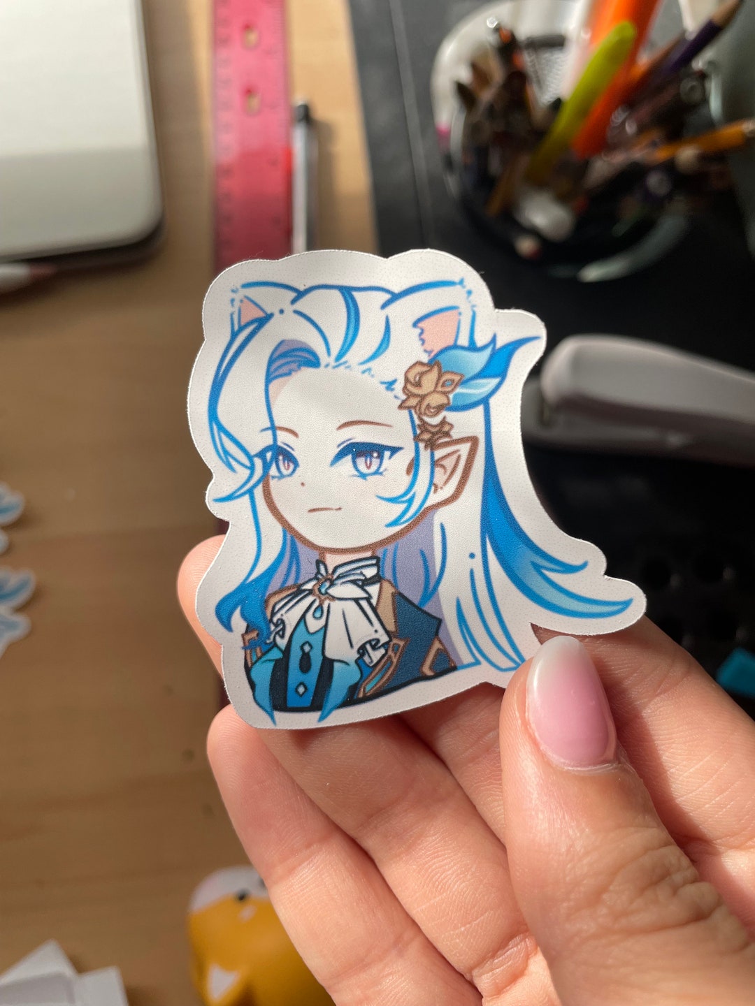 Genshin Impact Sticker Neuvillete Cat Ears Genshin Impact Sticker - Etsy