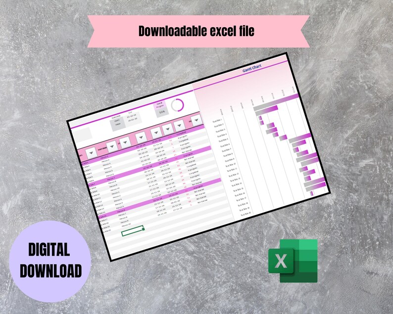 Project Management Tool Gantt Chart | Agile Project Management Planner ...