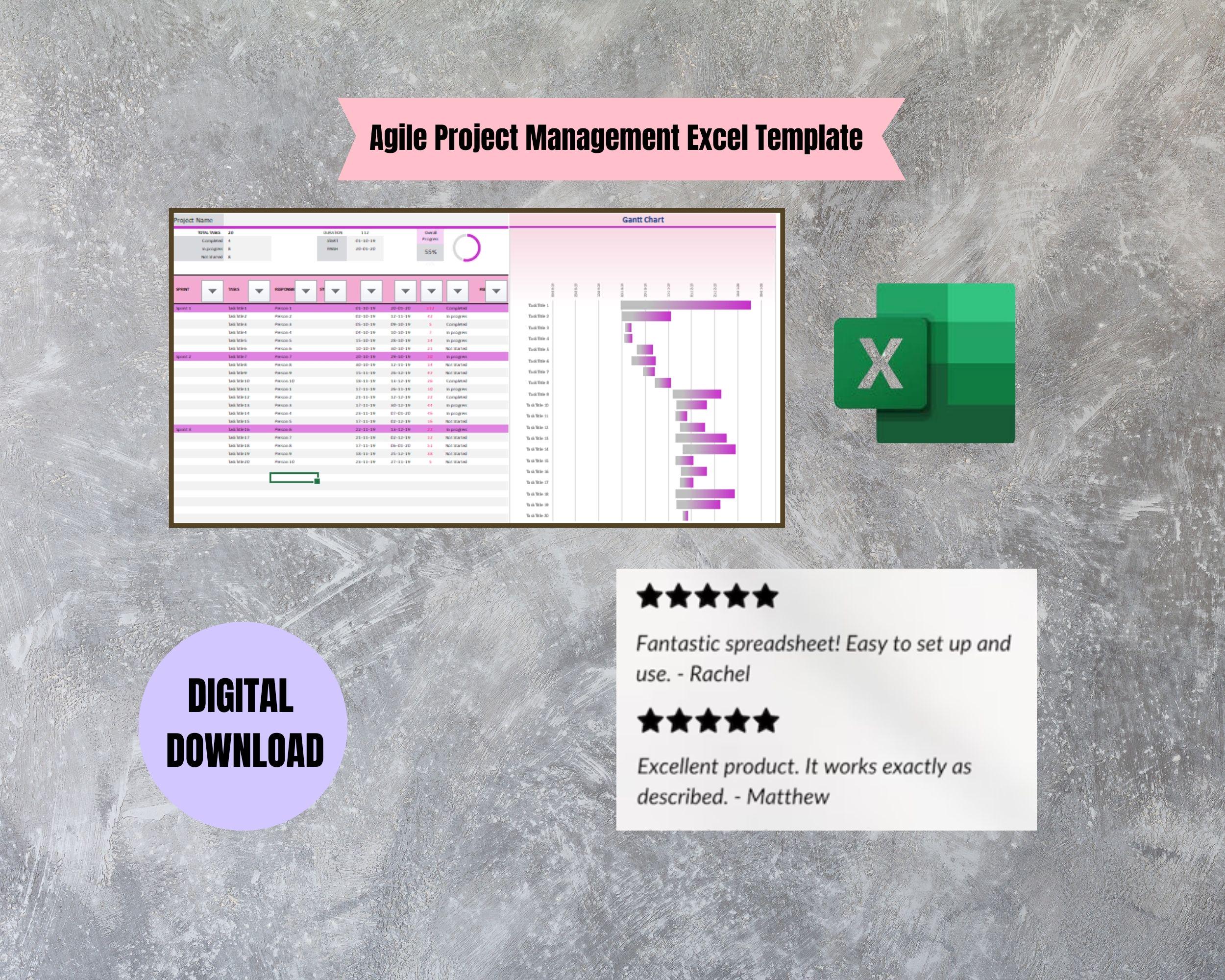 Project Management Tool Gantt Chart | Agile Project Management Planner ...
