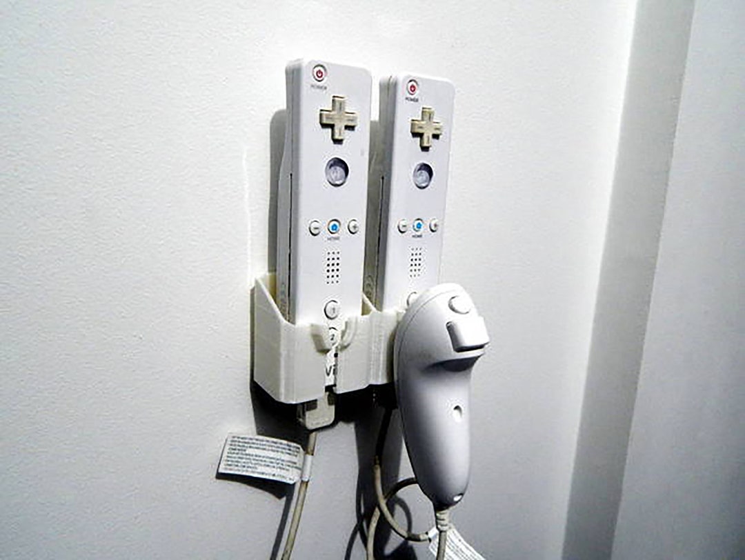 Nintendo Wii Mote Dual Wall Mount Hanger Twin Controller Wiimote ...