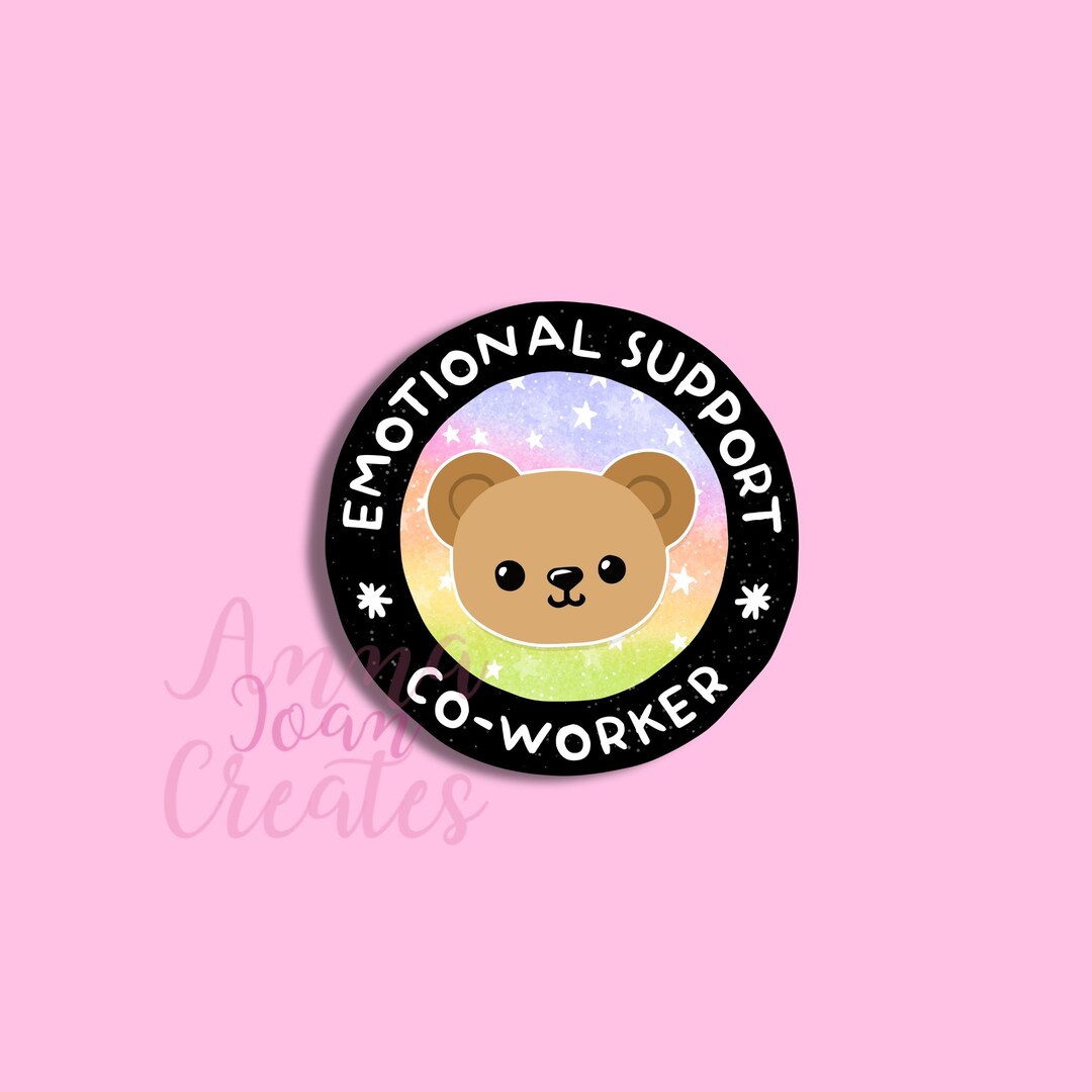 Emotional Support Coworker Vinyl Sticker - Etsy